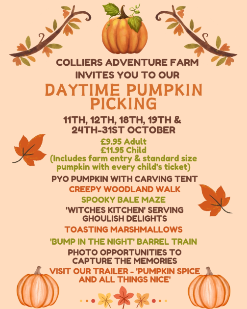 Buy Daytime Pumpkin Event Tickets online - Colliers Farm