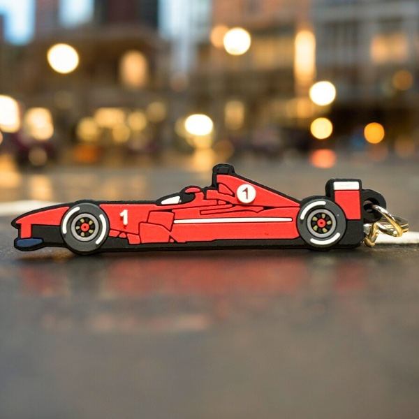 F1 Red Racing Car Keyring