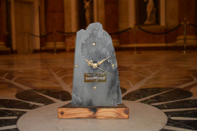 Slate Clock with Wood Stand