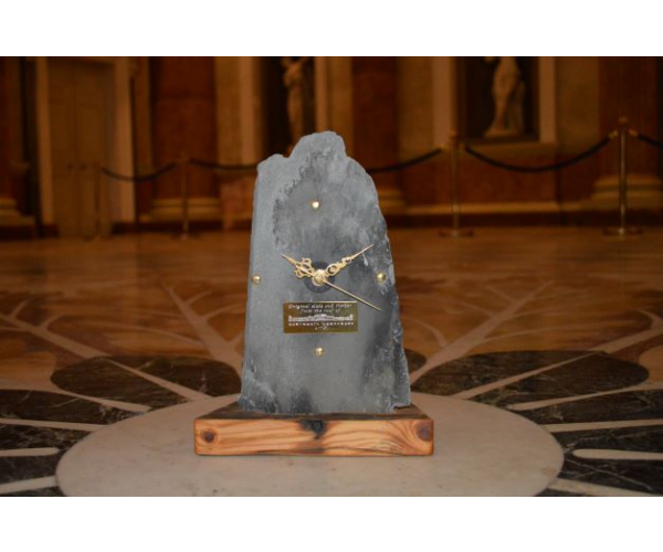 Slate Clock with Wood Stand