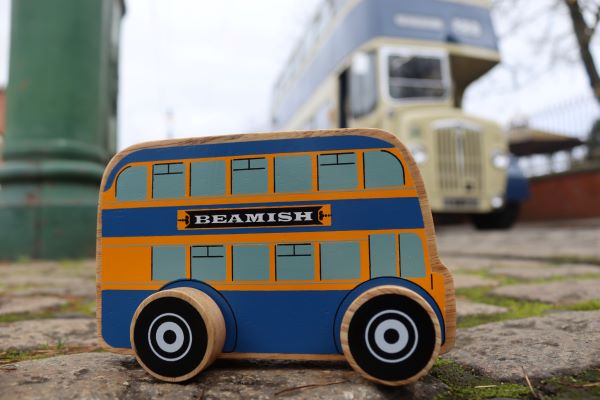 Beamish wooden push along Bus